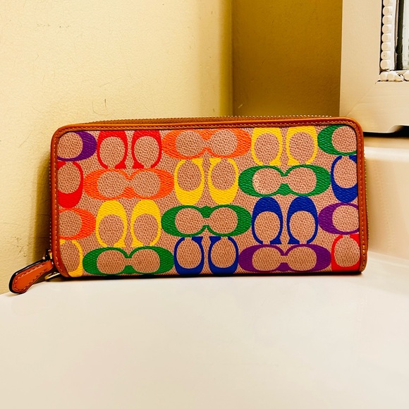 Coach | Bags | Coach Continental Rainbow Colored Wallet | Poshmark